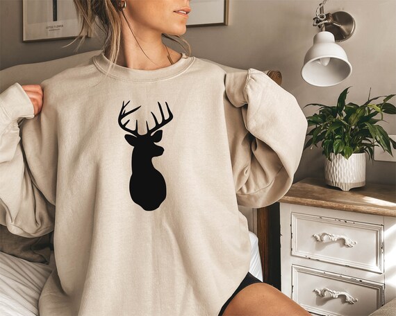 Mountain Deer Sweatshirt Deer Head Sweatshirt Adventurer - Etsy