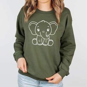 Elephant Sweatshirt, Cute Elephant Shirt, Custom Elephant Hoodie ...