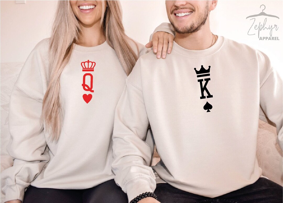Queen and King Sweatshirts, Matching Valentine Sweatshirts, Couple ...
