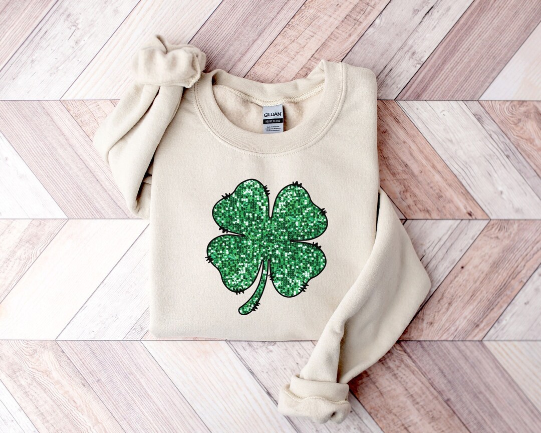 Four Leaf Clover Sweater - St Patrick Day Hoodie - Cute Clover Sweater ...