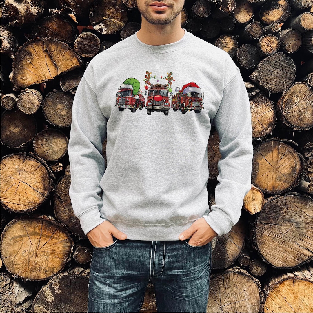 Fire Truck Christmas Sweater, Firefighter Christmas Sweatshirt, Fire ...