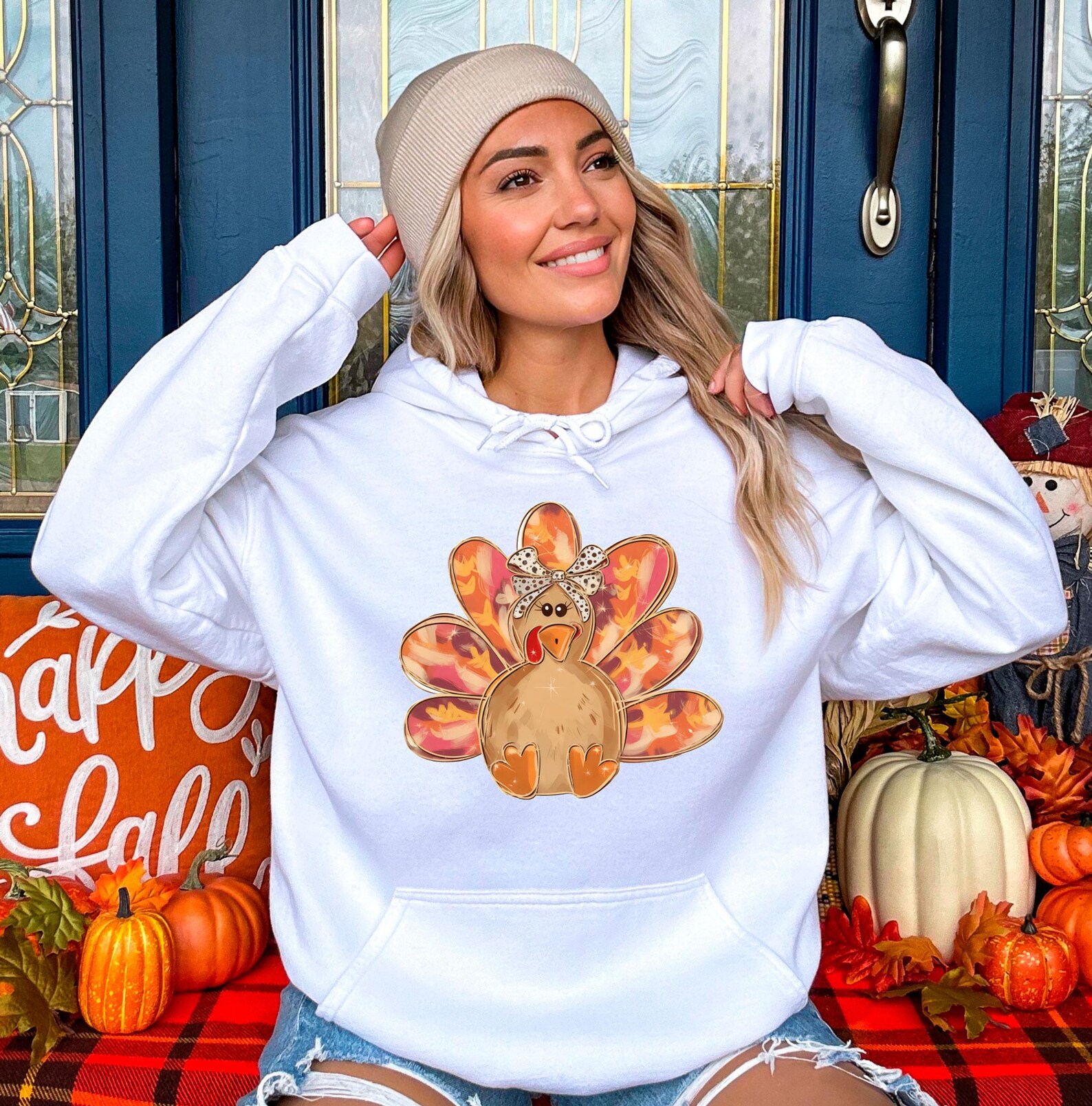 Turkey Sweatshirt - Thanksgiving Turkey Hoodie - Fall Sweater for Women ...