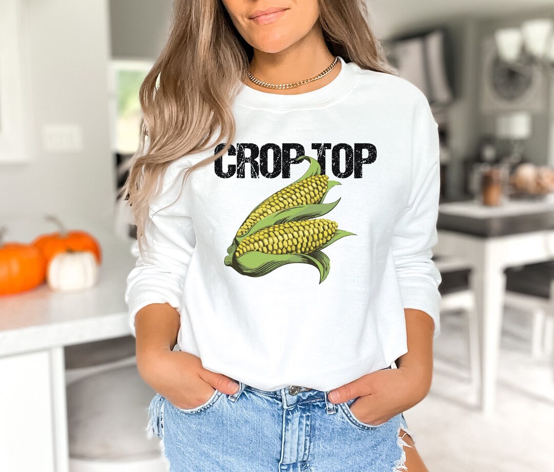 Crop Top Corn Sweatshirt, Farm Girl Outfit, Farm Life Hoodie, Woman ...