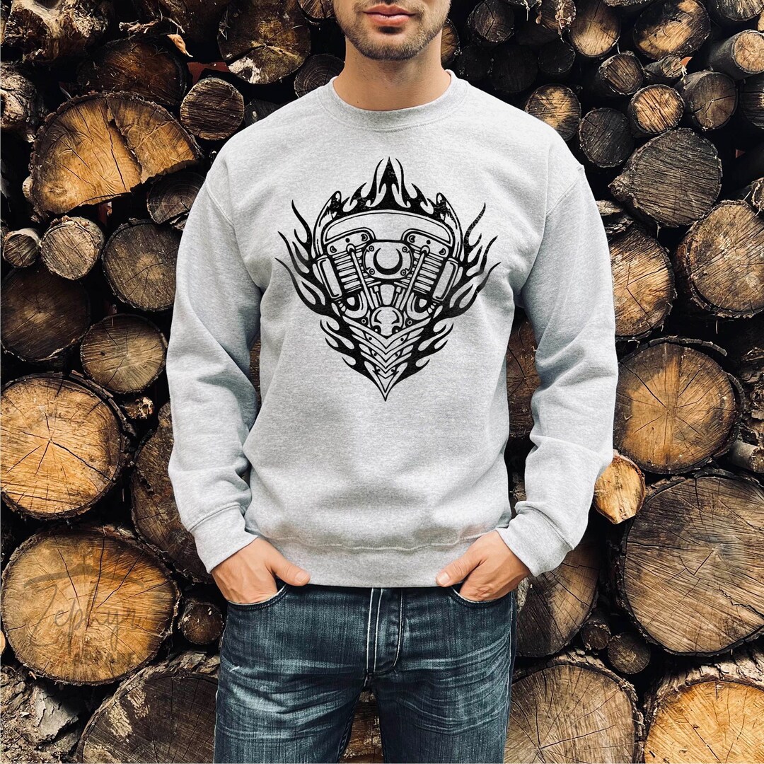 Knucklehead Engine Sweatshirt, Unisex Sweater for Motorcycle Riders ...