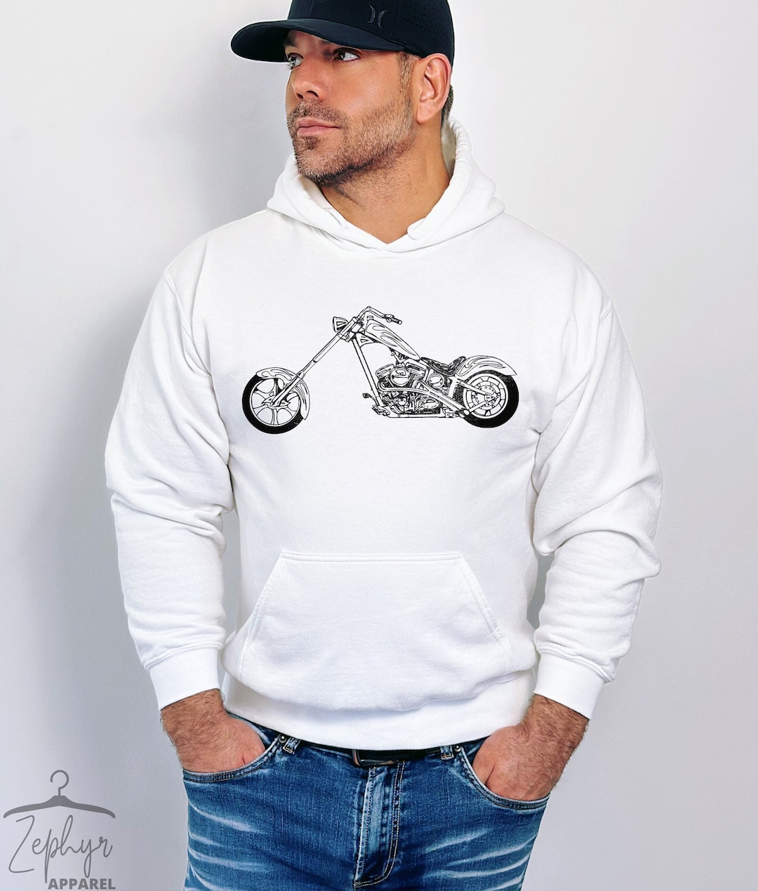 Sudadera de motocicleta Chopper, suéter de Navidad de moto, sudadera ...