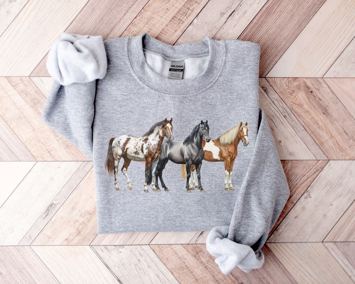Horse Lover Sweatshirt - Western Horse Crewneck - Cowgirl Hoodie ...