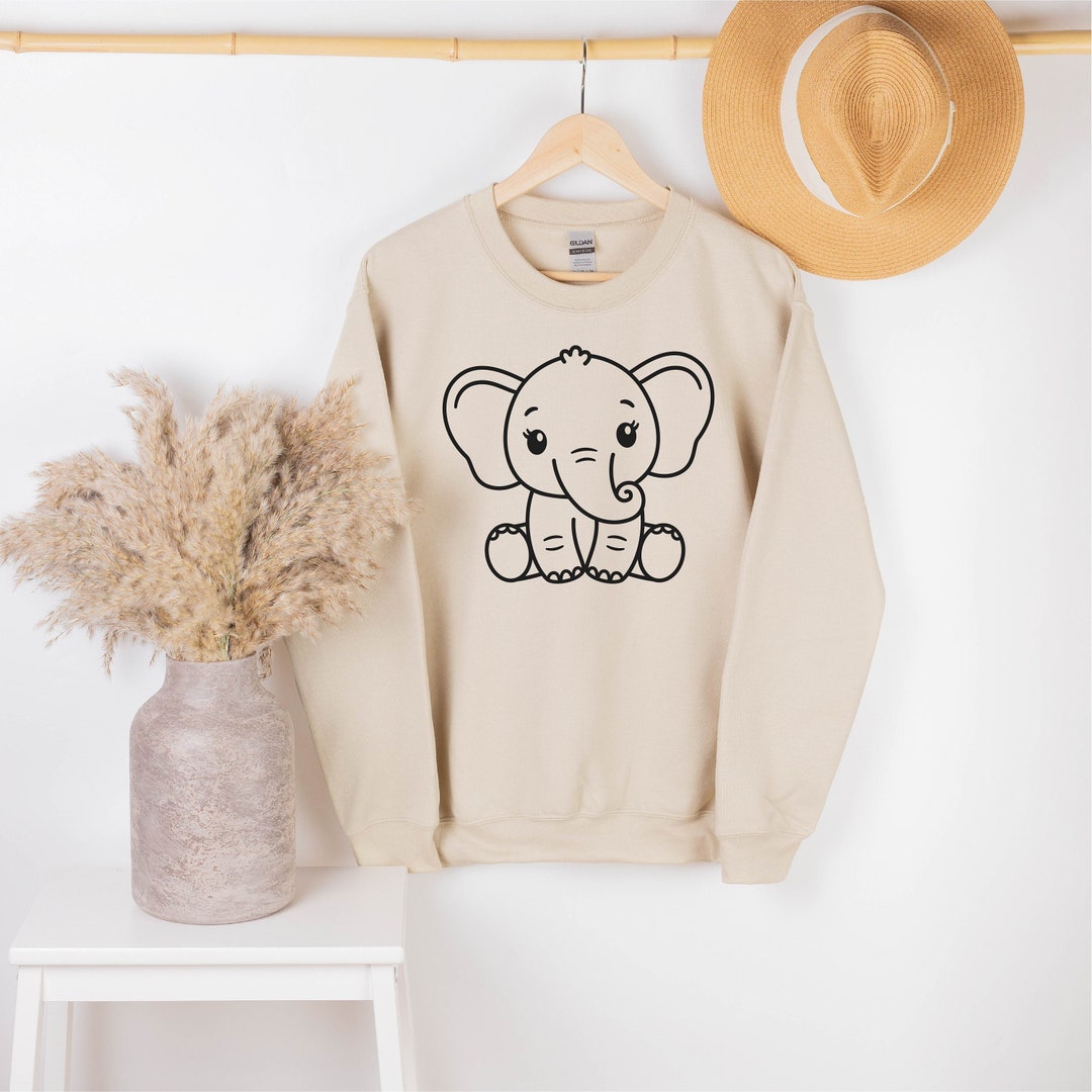 Elephant Sweatshirt, Cute Elephant Shirt, Custom Elephant Hoodie ...