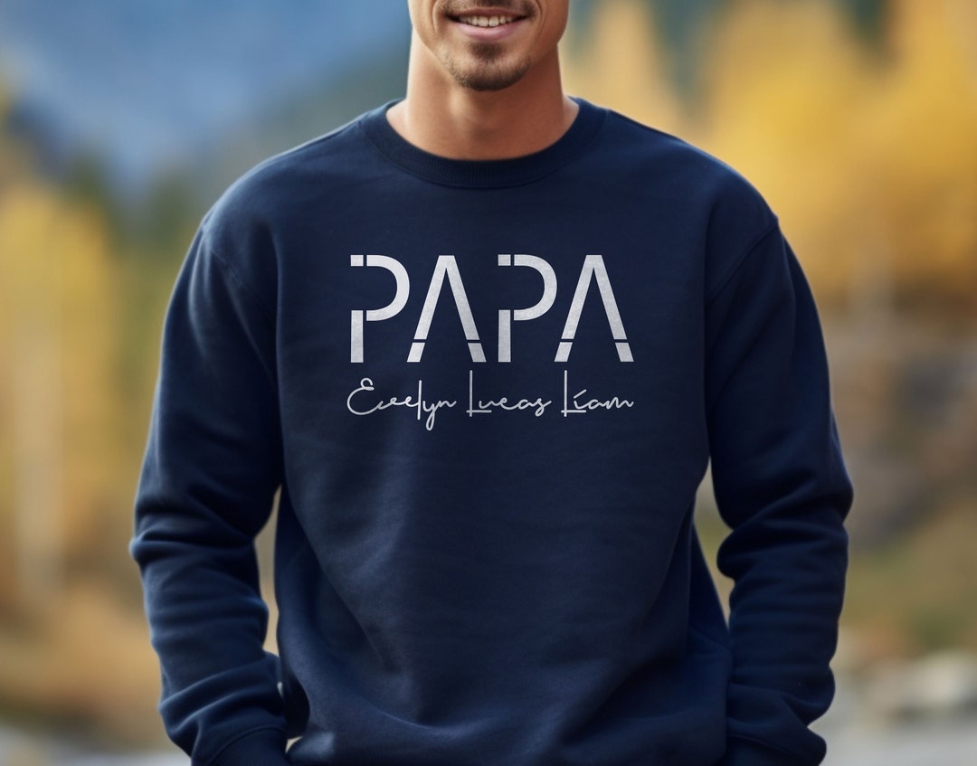 Personalized Papa Sweatshirt - Custom Papa Hoodie - Papa Sweater With ...