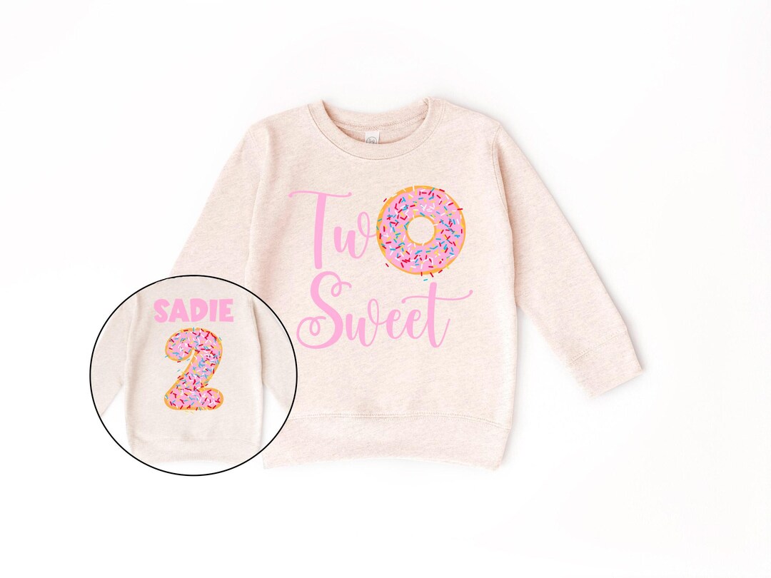 2nd Birthday Donut Kids Sweatshirt - Two Sweet Birthday Kids Hoodie ...