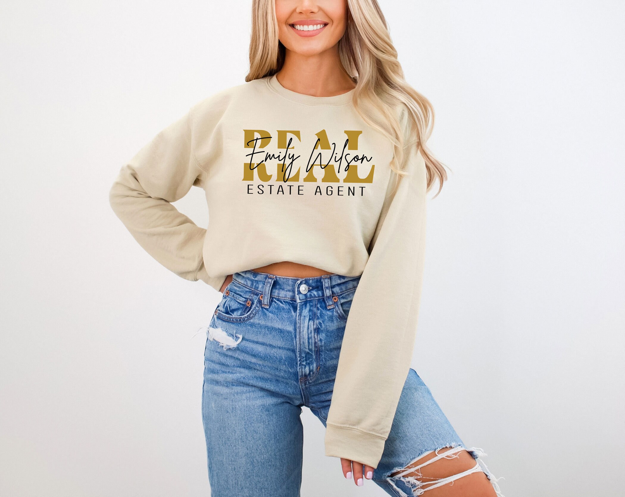 Custom Real Estate Agent Sweatshirt - Personalized Realtor Name Hoodie ...