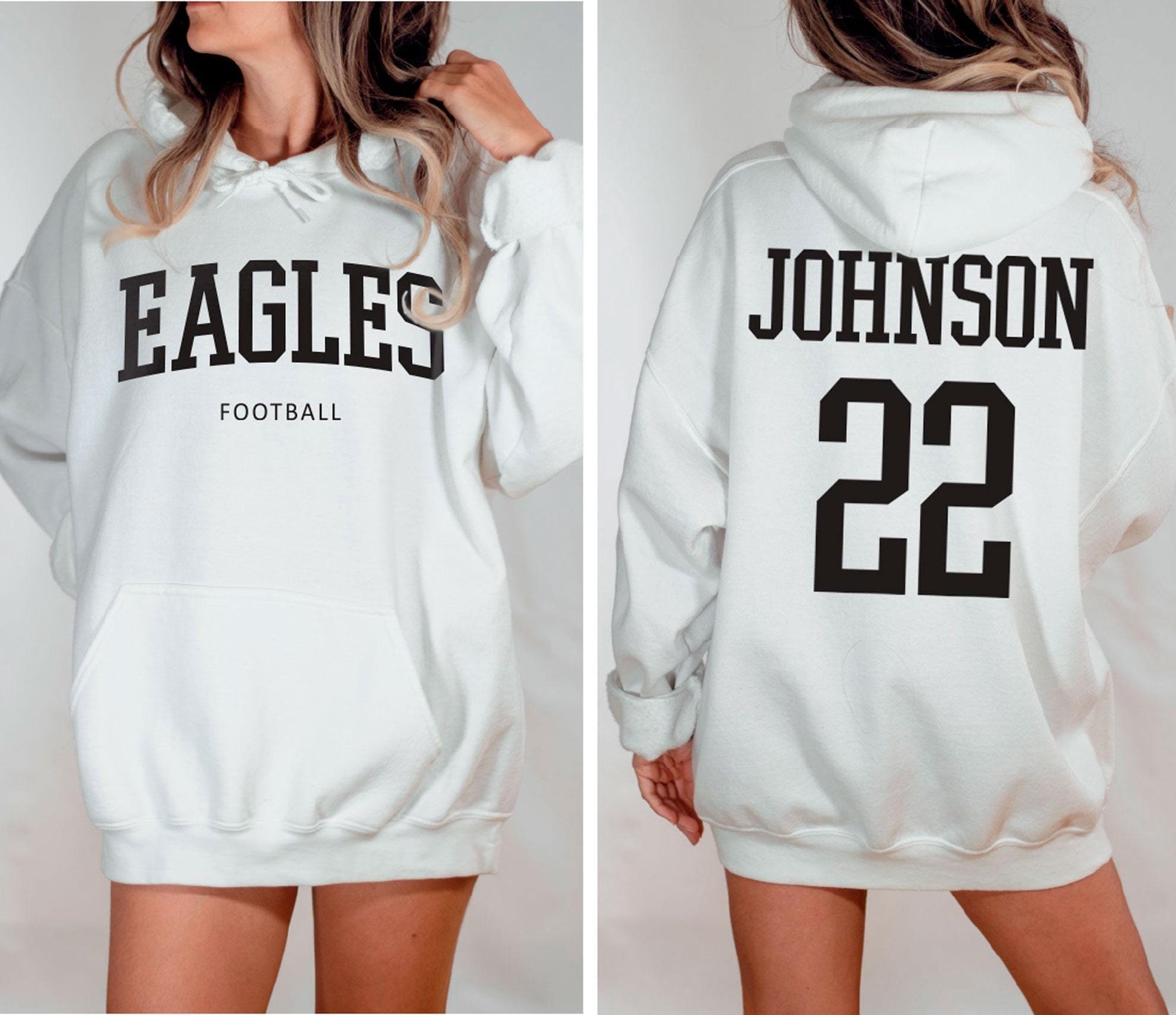 Custom Football Team Sweatshirt - Front and Back Personalized Hoodie ...