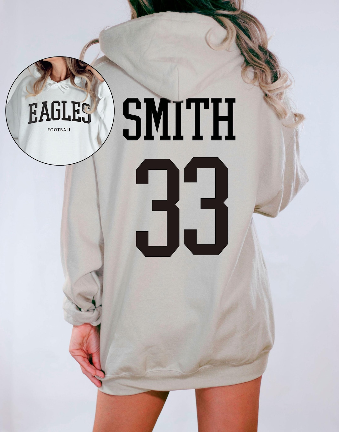 Custom Football Team Sweatshirt - Front and Back Personalized Hoodie ...