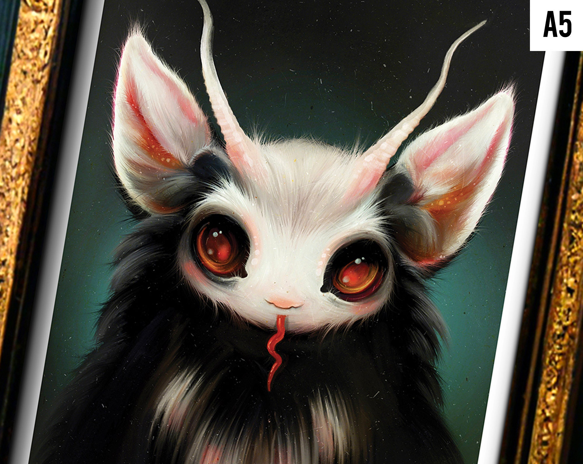 Creepy Cute Baby Krampus Monster Artwork Print on A5 Spooky Christmas ...