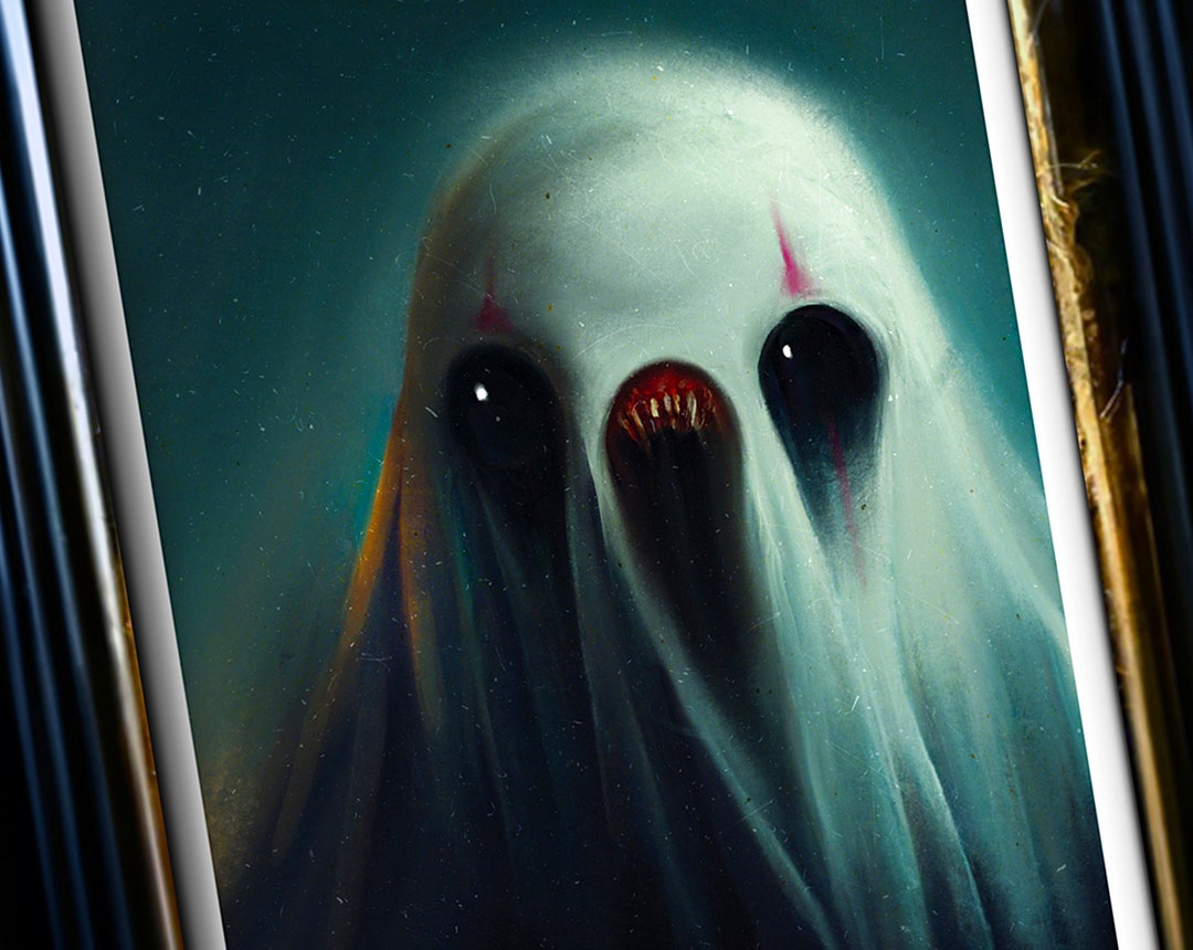 Spooky Ghost Clown Print, Abstract and Creepy Halloween Art - Etsy