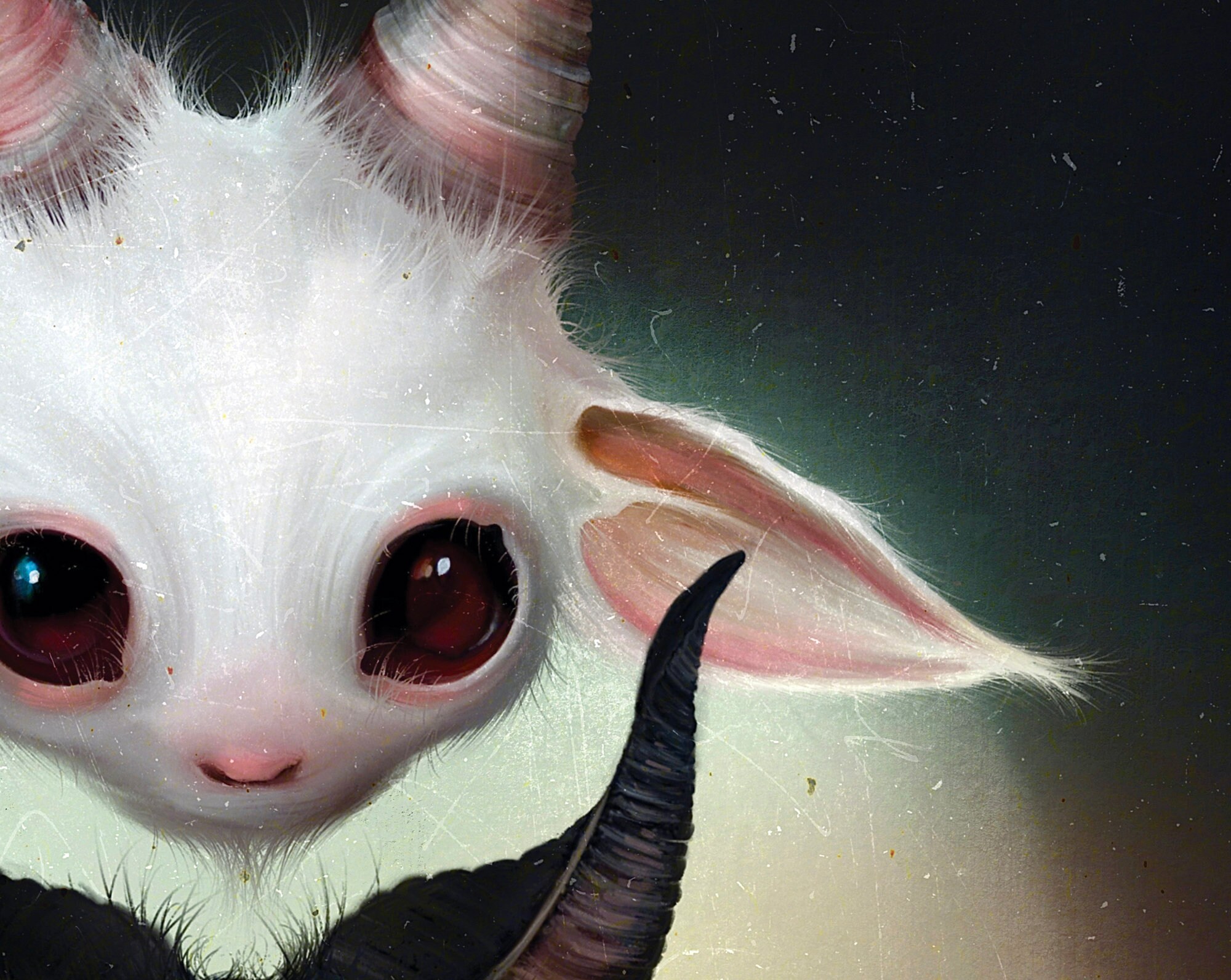 Cute Baby Baphomet Artwork Print on A3 - Black, White and Red Goat ...