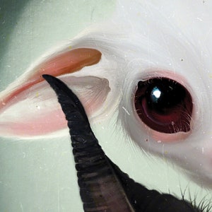 Cute Baby Goats Artwork Print on A4 - Black and White Goat Heads - Etsy