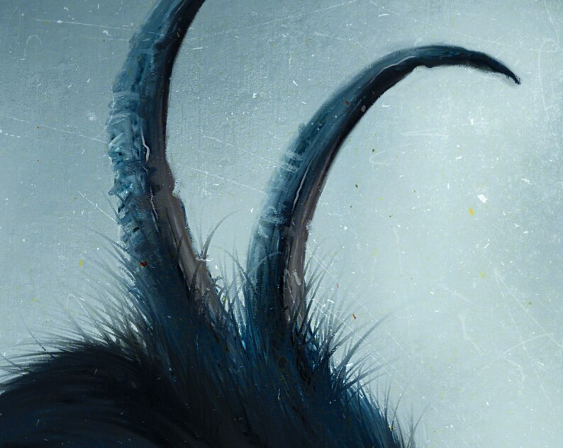 Ususual Horned Goat Creature Artwork Print on A4 Fantasy Animal With ...
