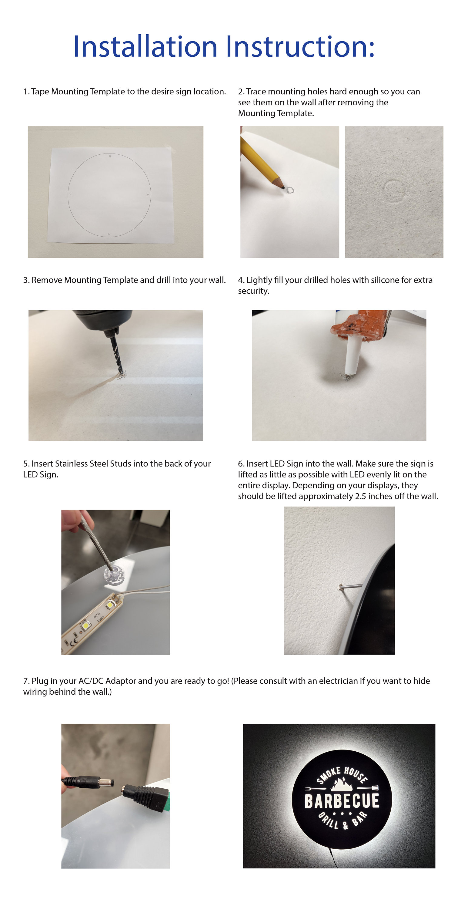 LED Circular Sign - Backlit and Frontlit - Etsy