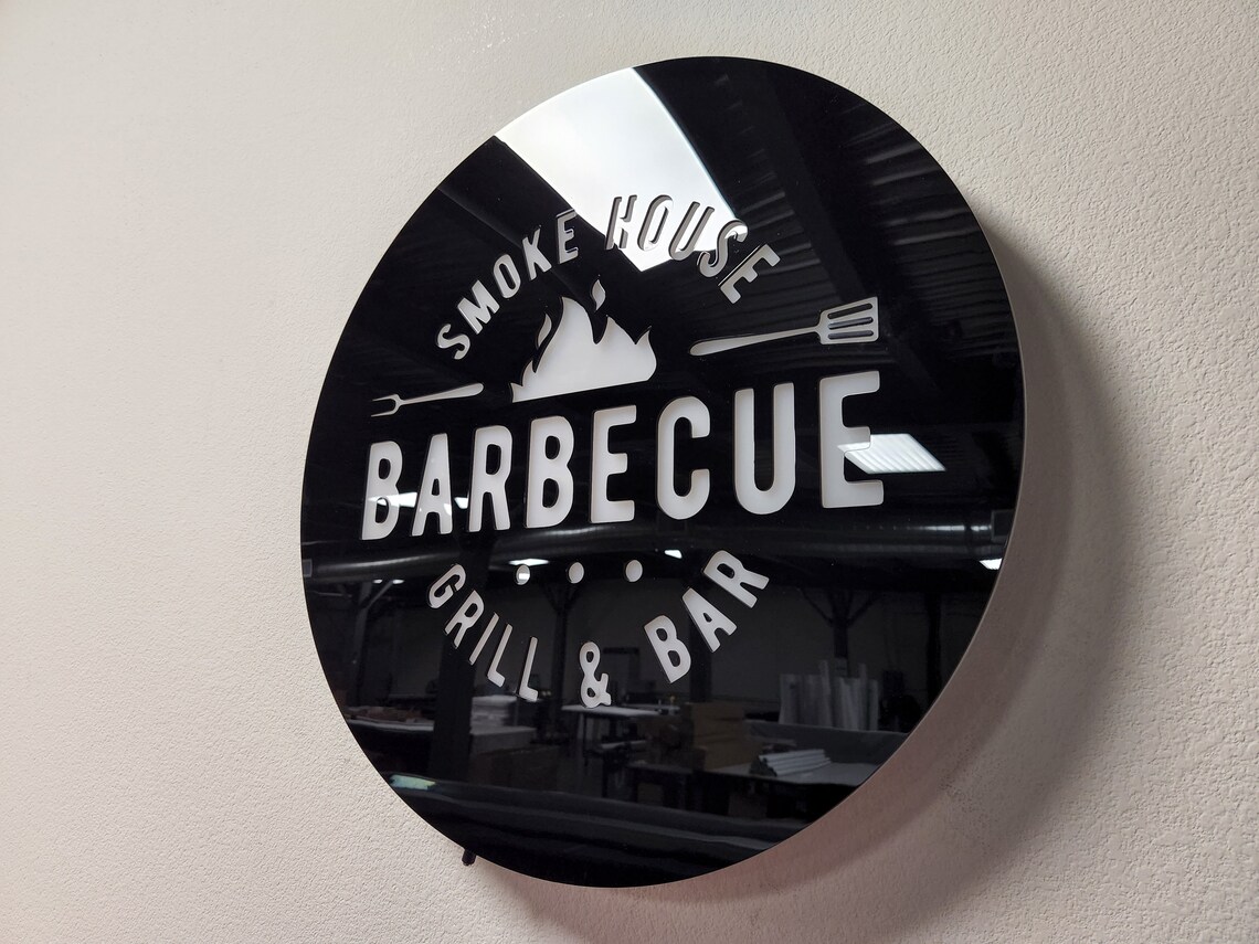 LED Circular Sign - Backlit and Frontlit - Etsy