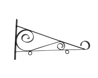 Iron Sign Holder, Vintage Pole Sign Bracket, Large Scroll Sign Bracket ...