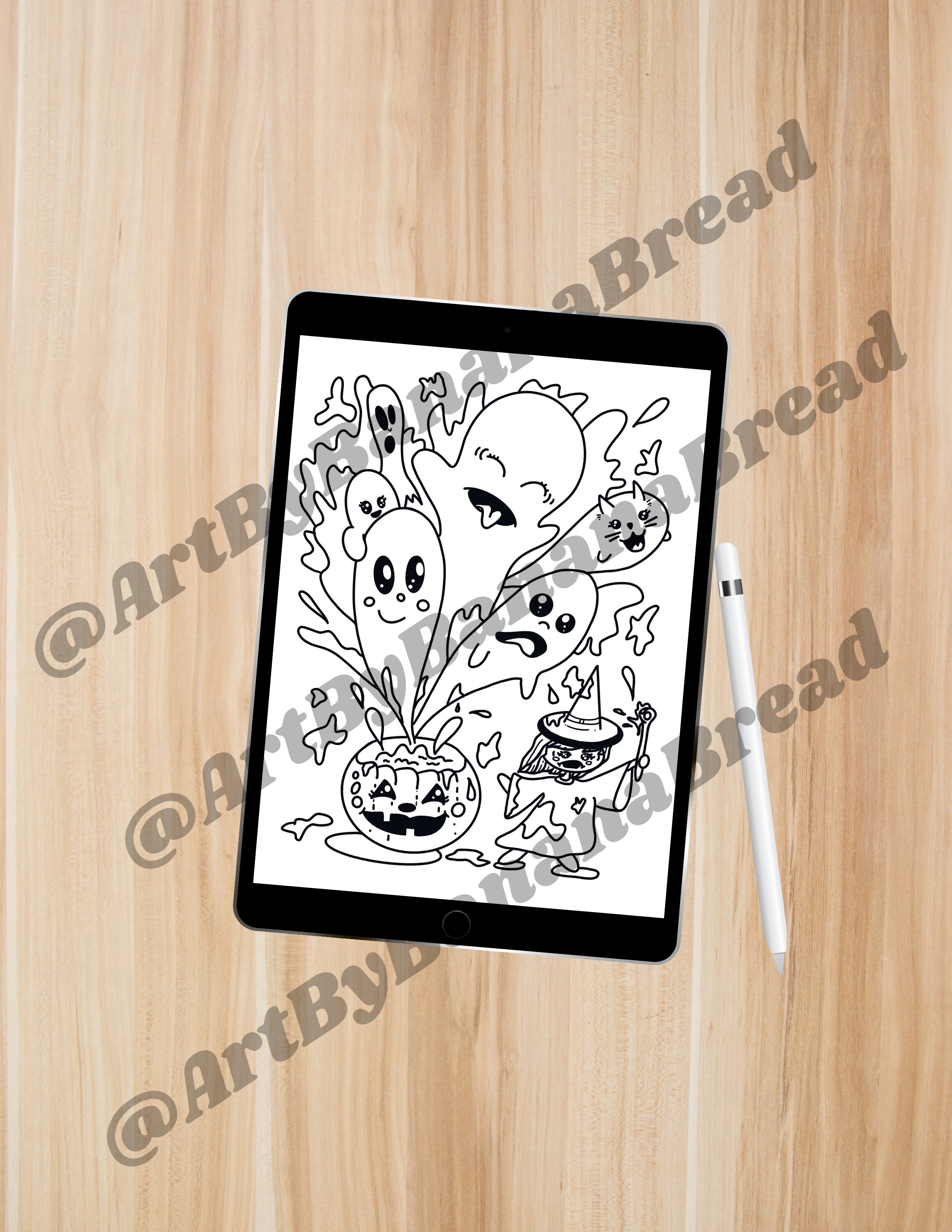 Printable Kawaii Halloween Coloring Page, Witch's Cauldron Explosion, 8 ...