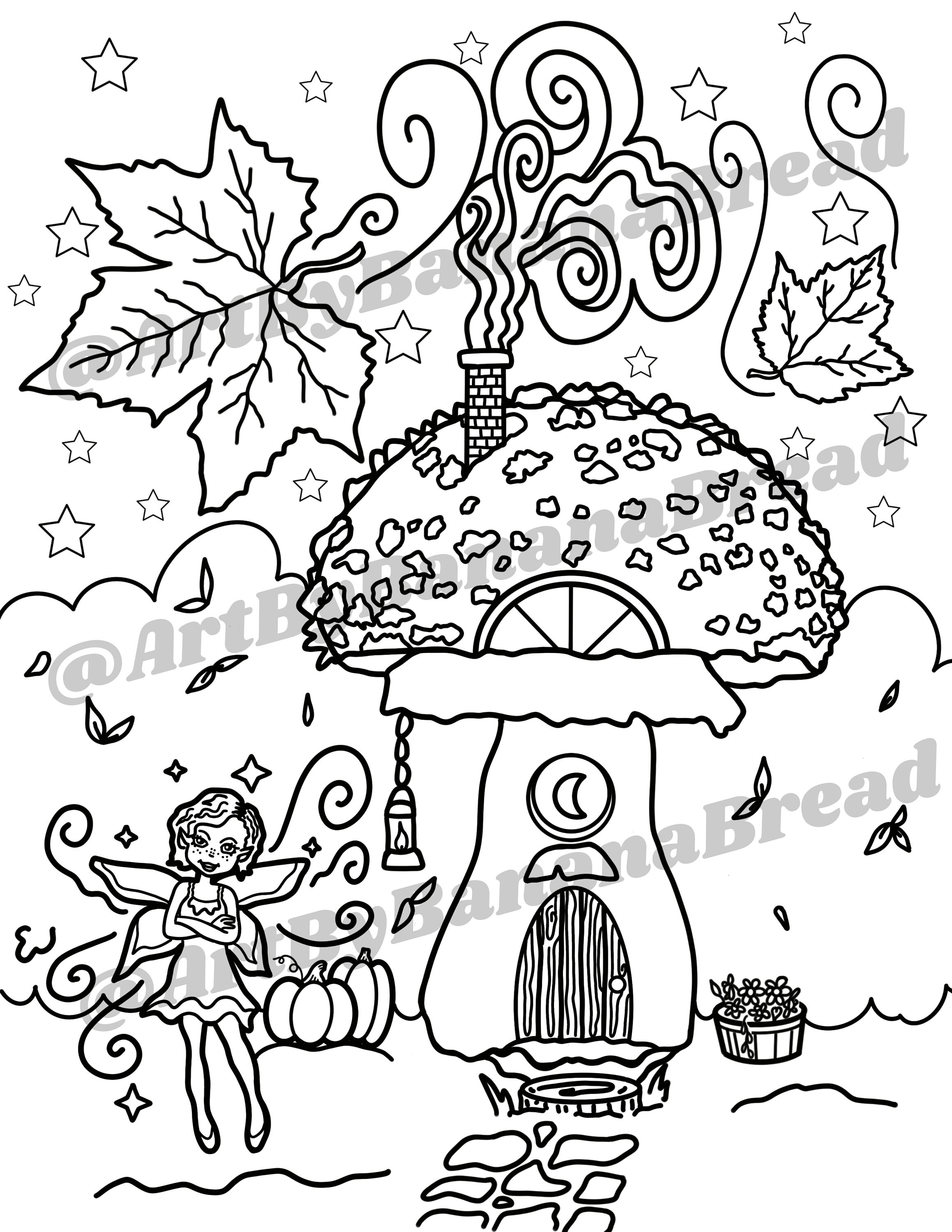 Instant Download Printable Coloring Page: Autumn the Fairy and Her ...