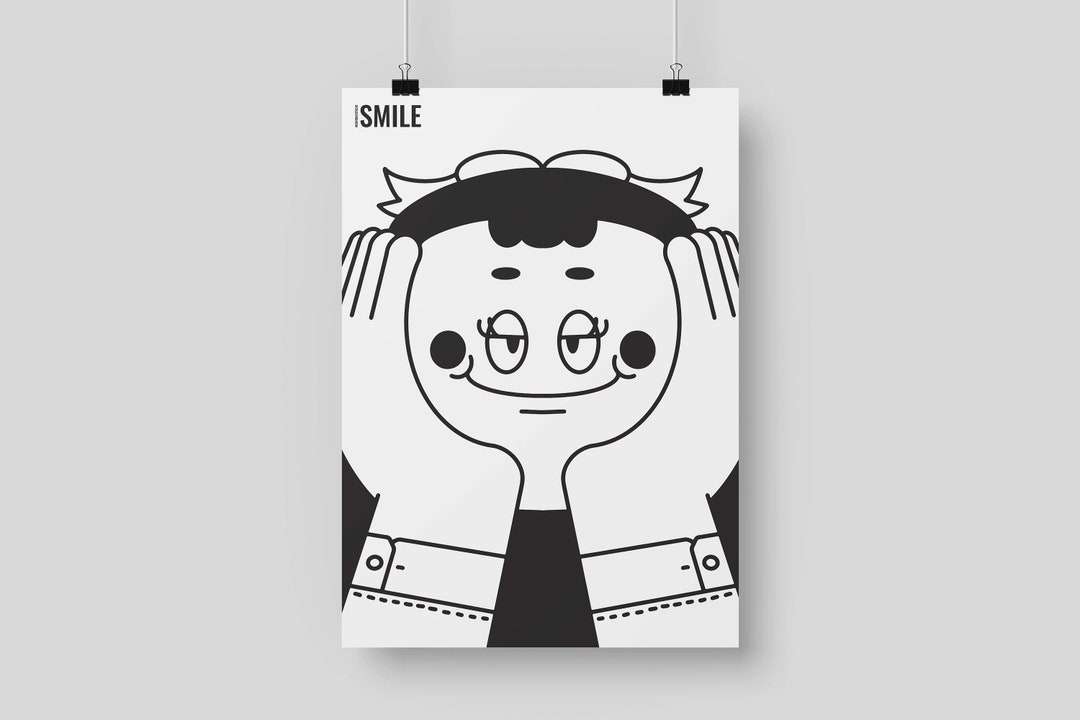 SMILE GIRL FACE Printable Wall Art Digital Print Graphic Wall Art ...