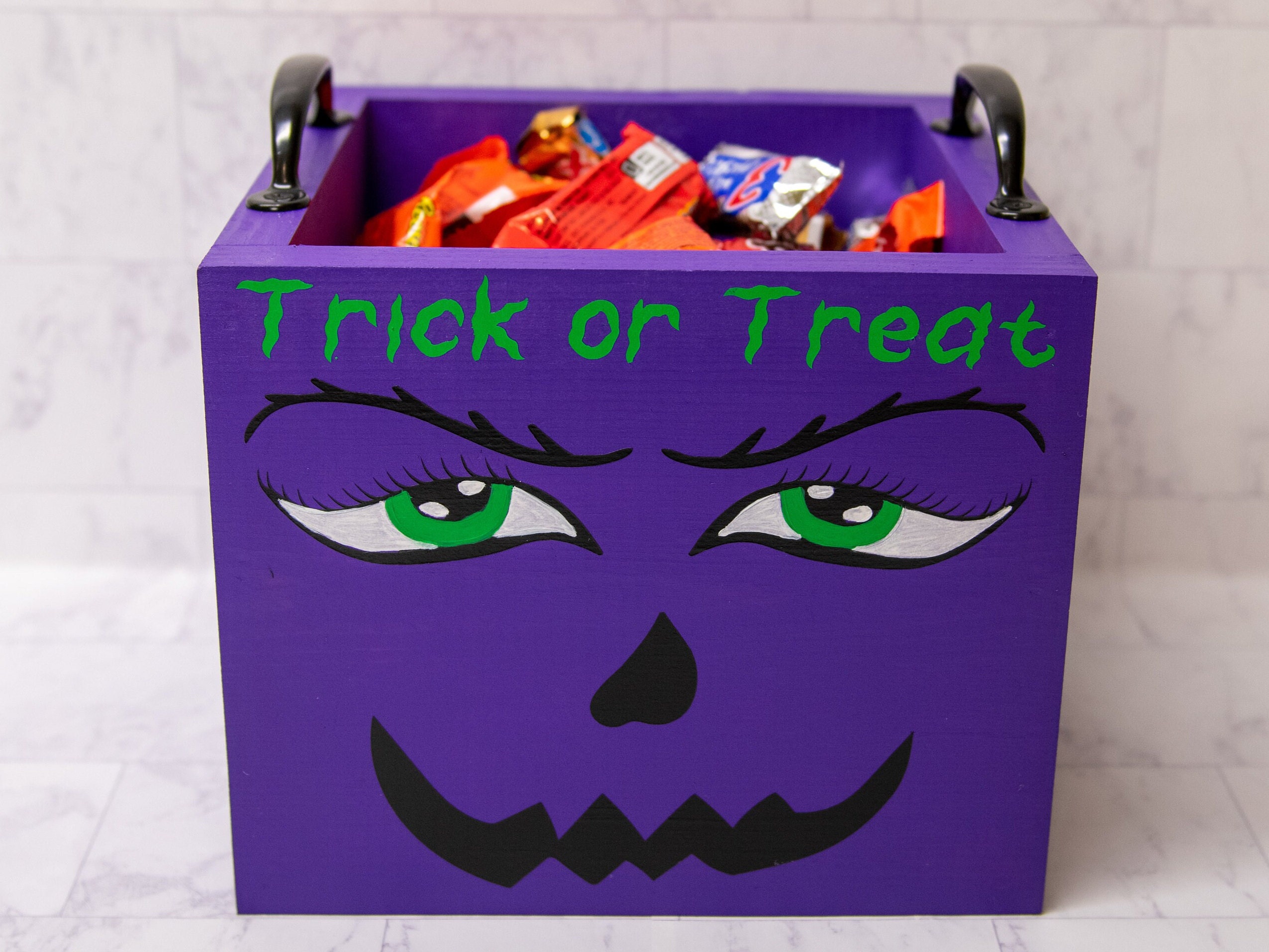 Halloween Candy Box Trick or Treat Large Candy Bowl Purple - Etsy