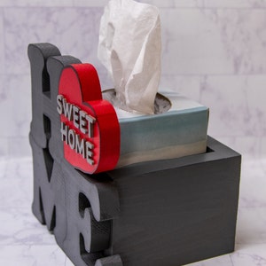 Tissue Box Holder, Square Tissue Display, Home Sweet Home, Wooden Cube ...