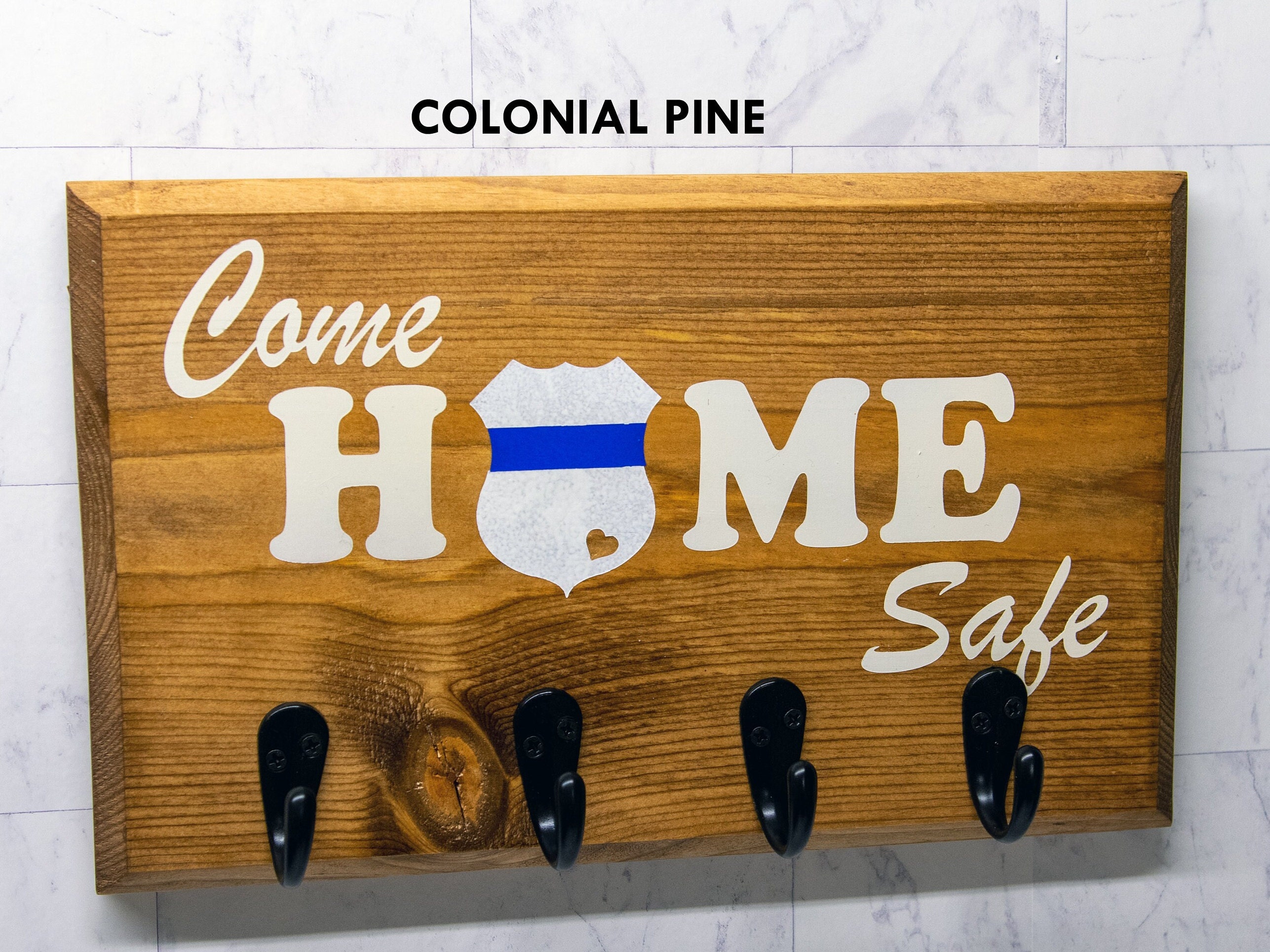 Keyholder, Key Hooks, Police Badge, Back the Blue, Come Home Safe ...