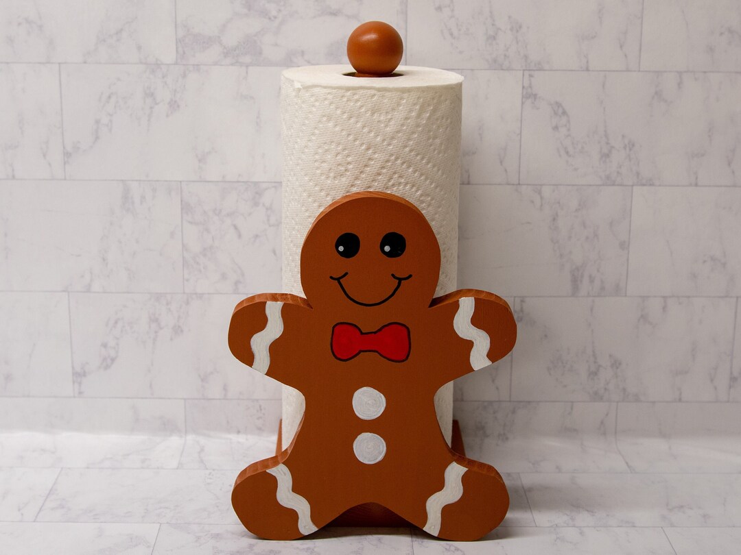 Christmas Paper Towel Holder, Toilet Paper Stand, Gingerbread Man ...