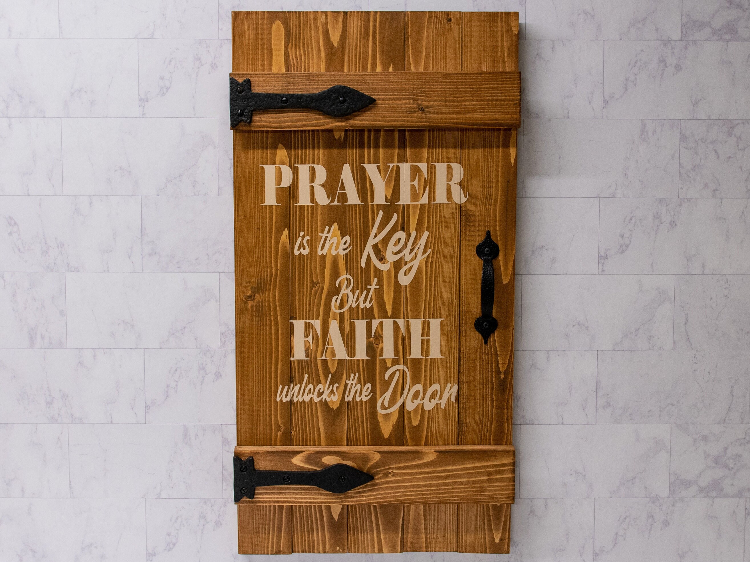 Prayer is the Key Faith Unlocks the Door Religious Wood Door - Etsy