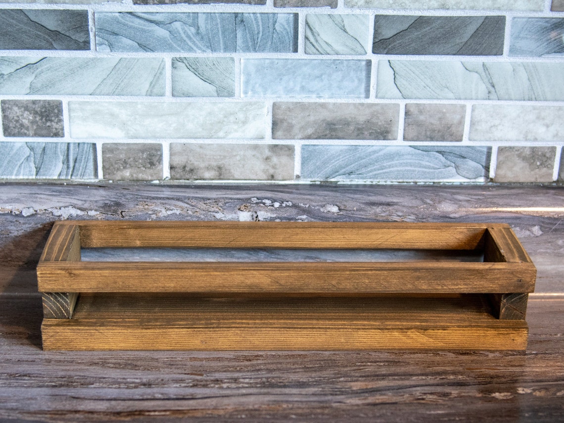Seasoning Tray Rustic Wood Crate Countertop Display Kitchen - Etsy