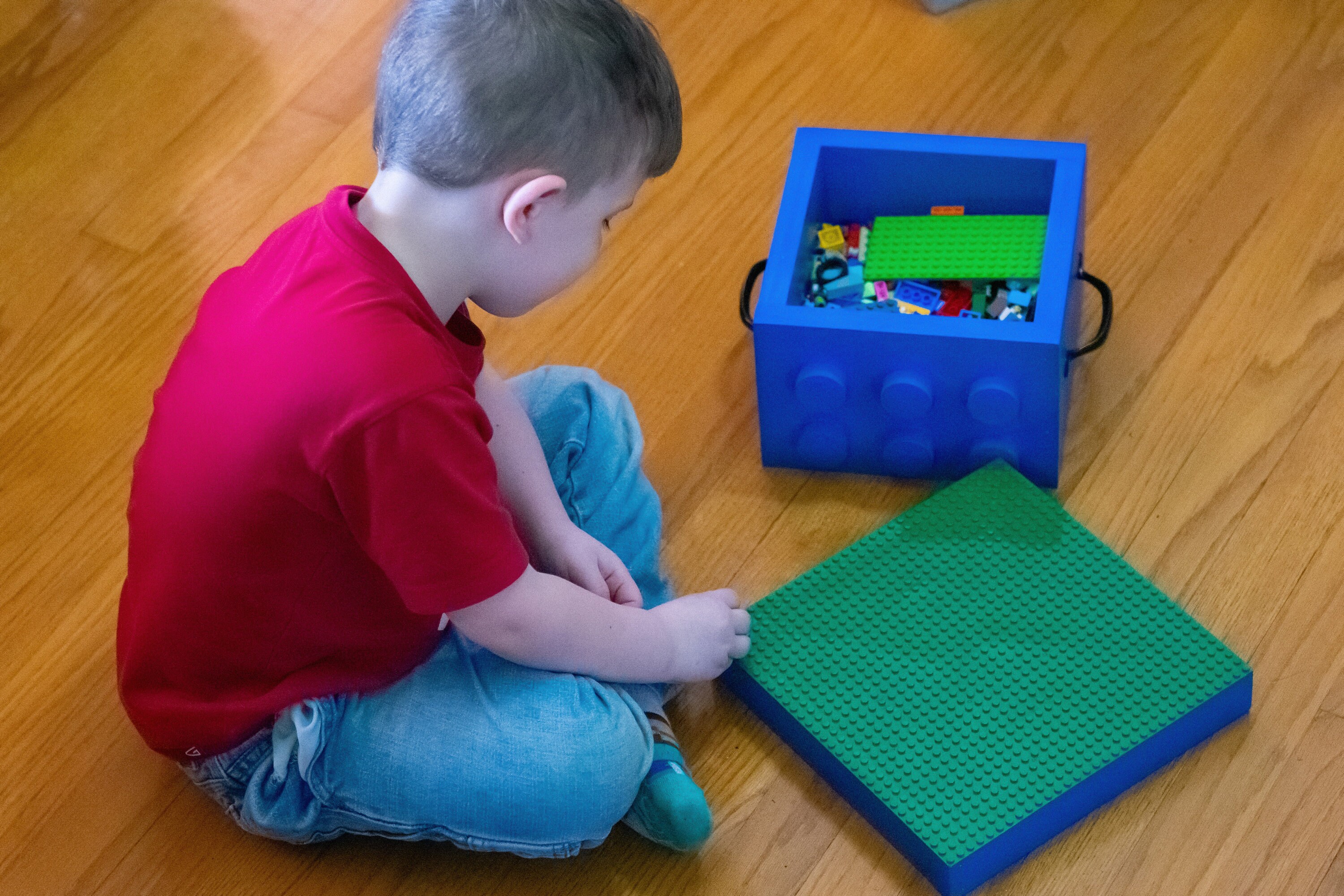 Building Block Storage Play and Build Wood Toy Bin Box for - Etsy