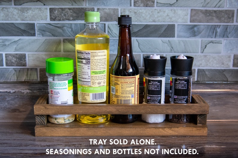 Seasoning Tray Rustic Wood Crate Countertop Display Kitchen - Etsy