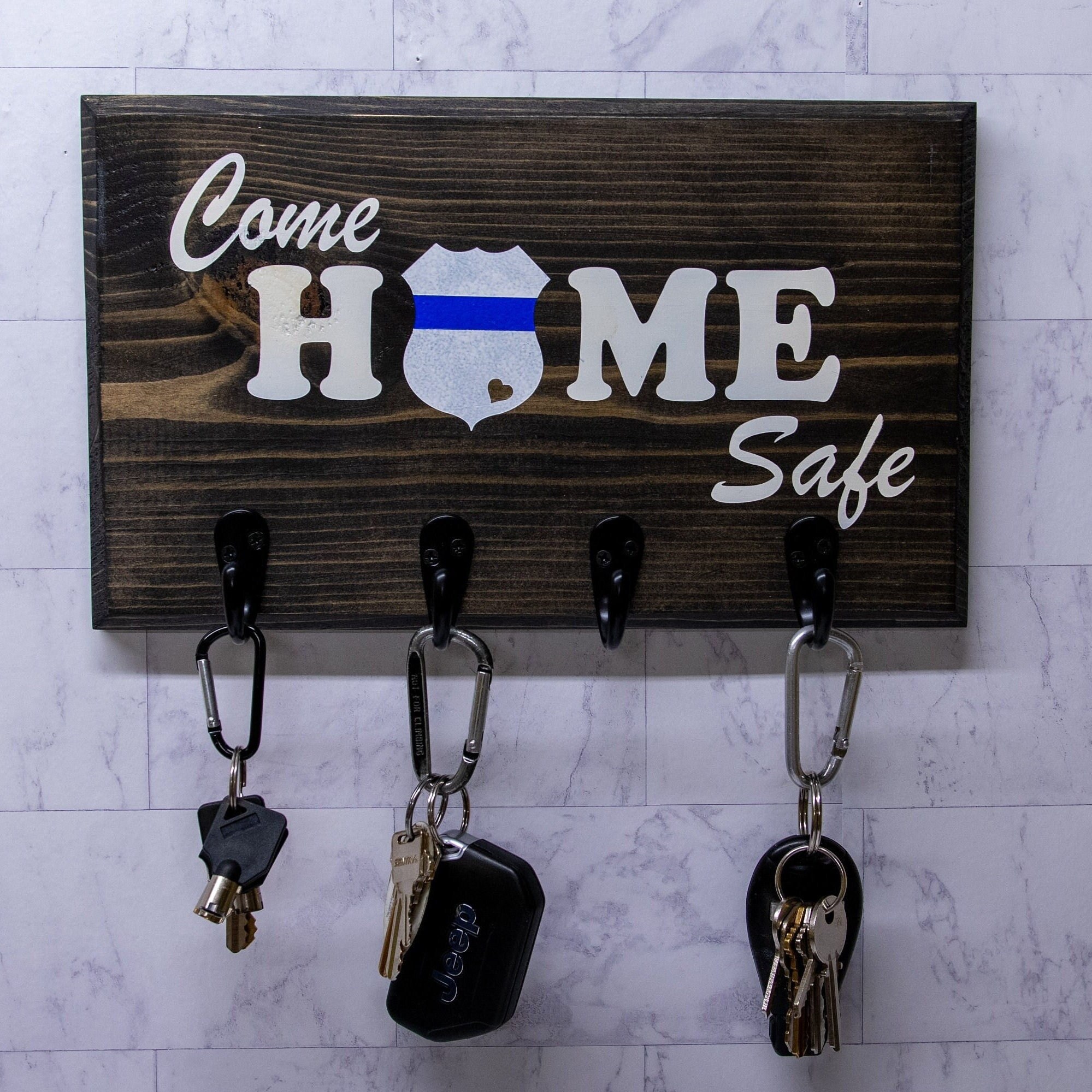 Keyholder, Key Hooks, Police Badge, Back the Blue, Come Home Safe ...
