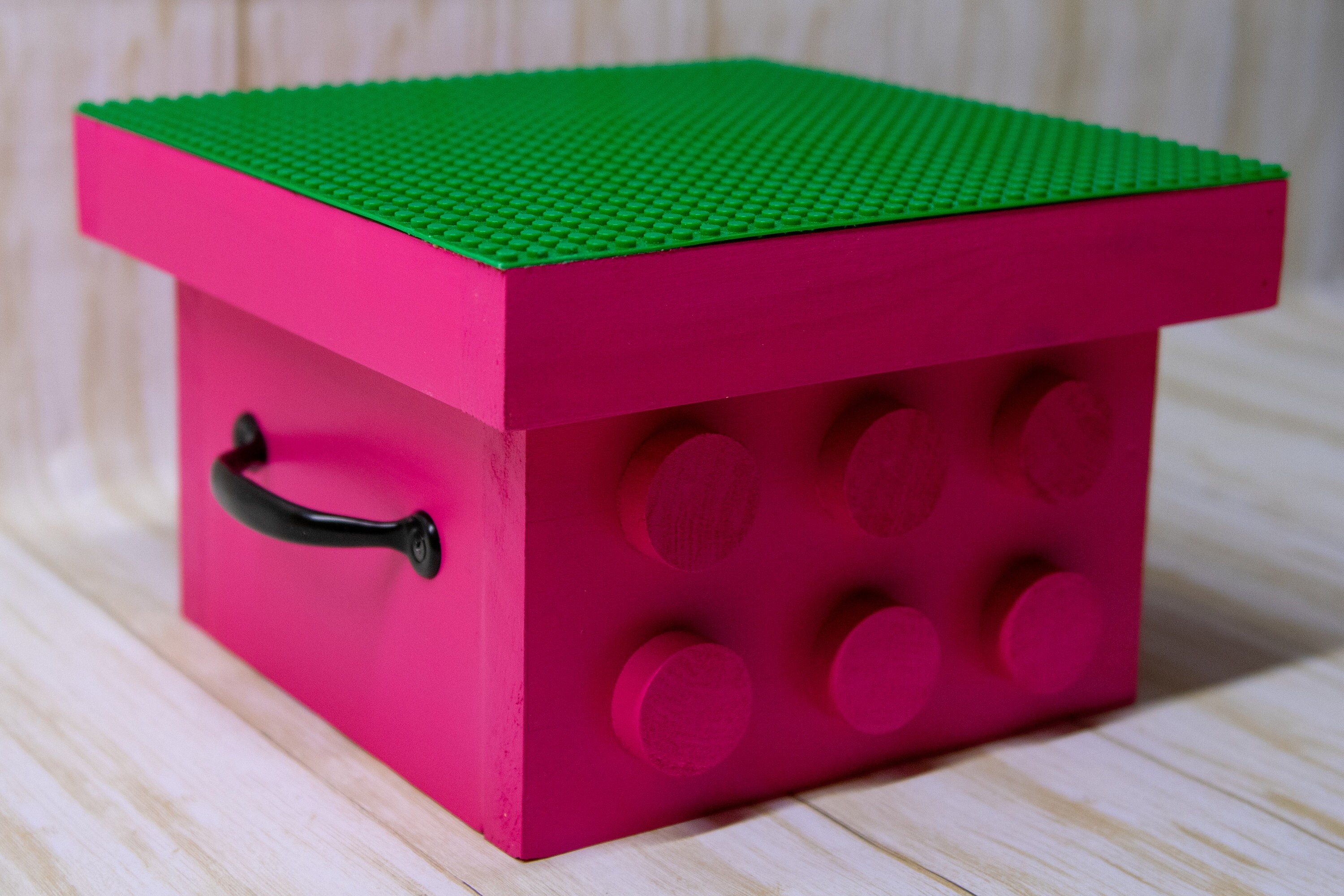 Building Block Storage Play and Build Wood Toy Bin Box for - Etsy