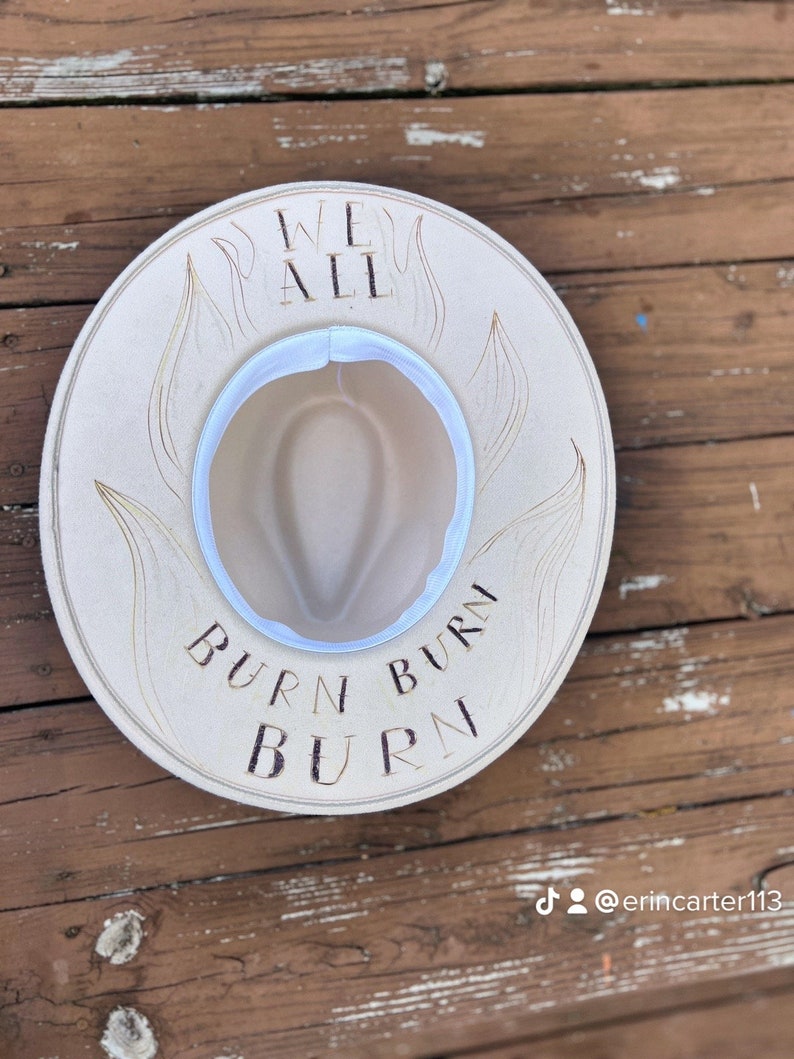 Custom Burned Wide Brim Fedora Concert Hat - Etsy