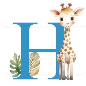 Animals Alphabet PNG Files, Jungle Themed Letters, Cute Animals Doodle ...