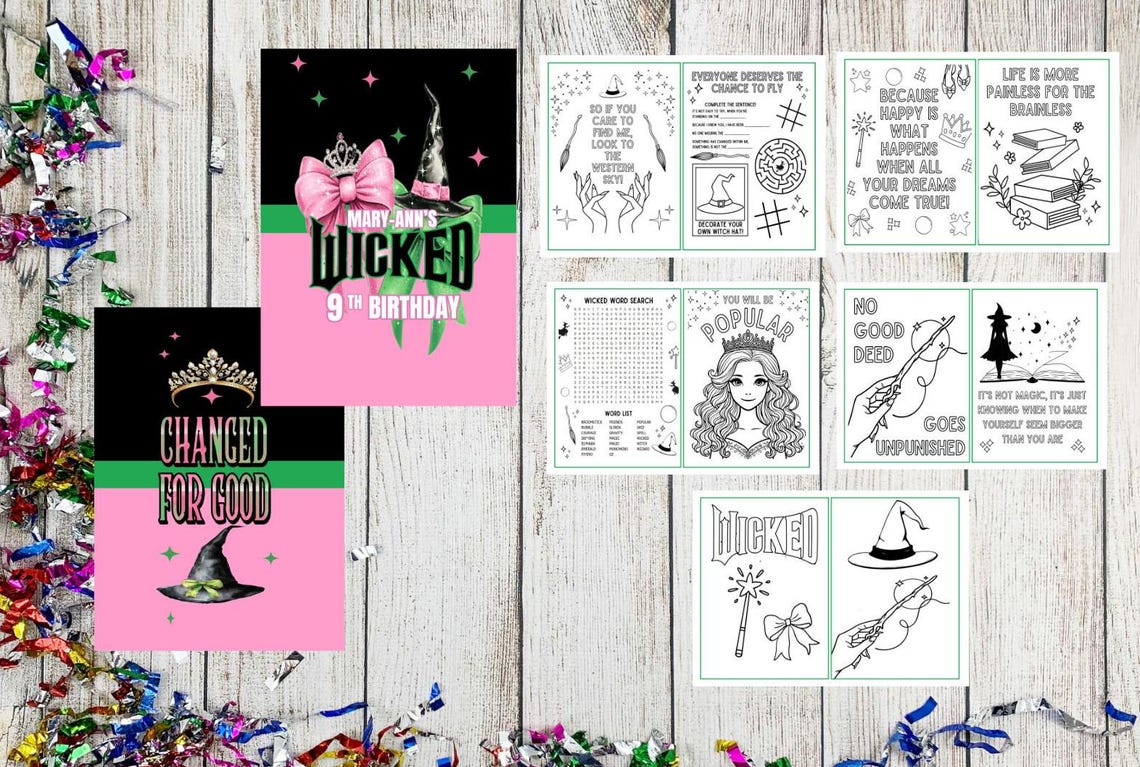 Wicked Colouring Book, Editable Canva File, Personalised Books, Kids ...
