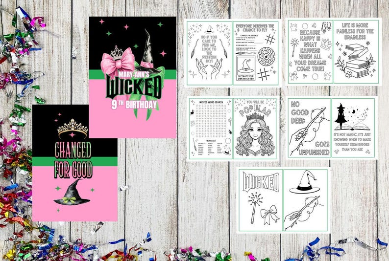 Wicked Colouring Book, Editable Canva File, Personalised Books, Kids ...