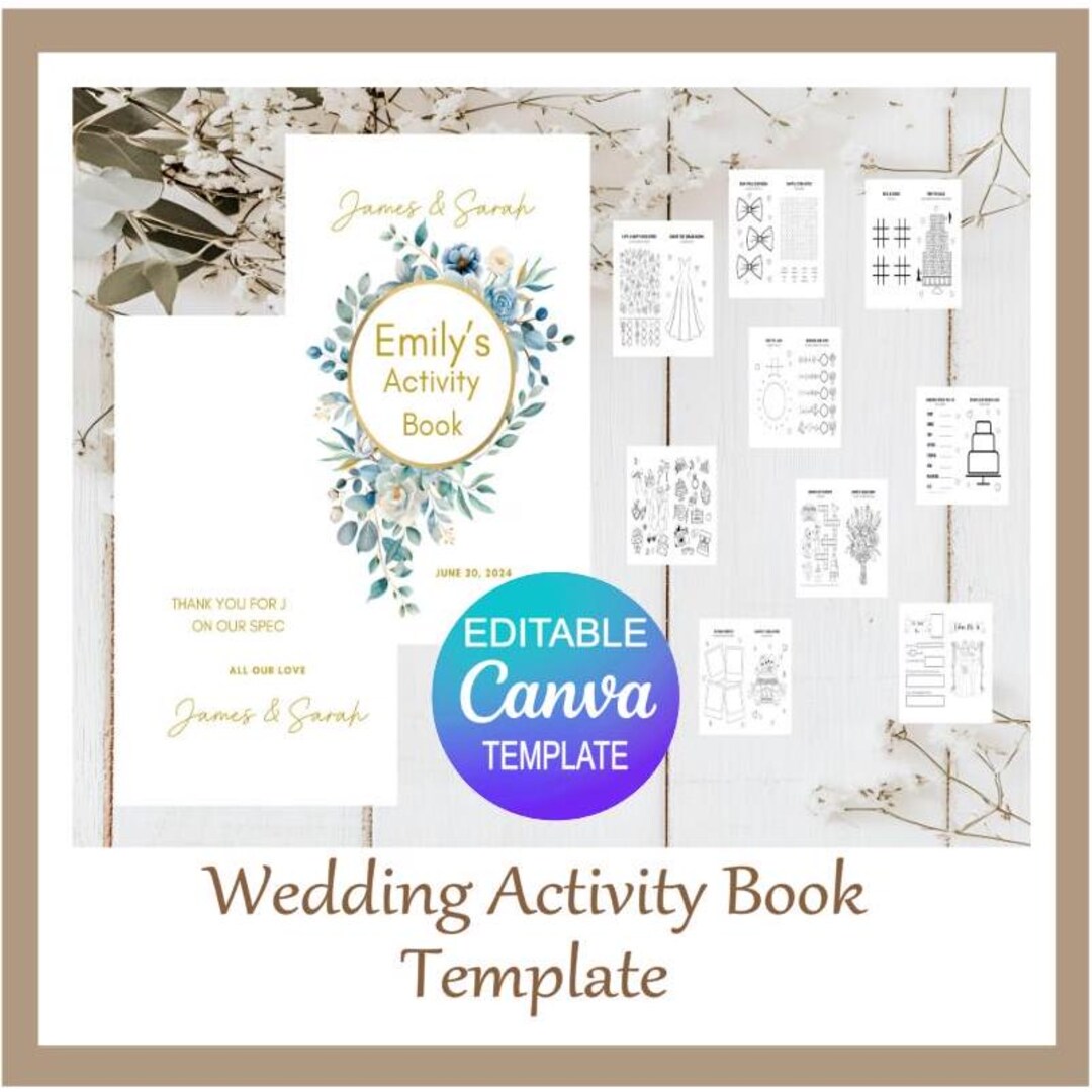 Activity Book for Kids - Wedding Entertainment Template - Digital ...