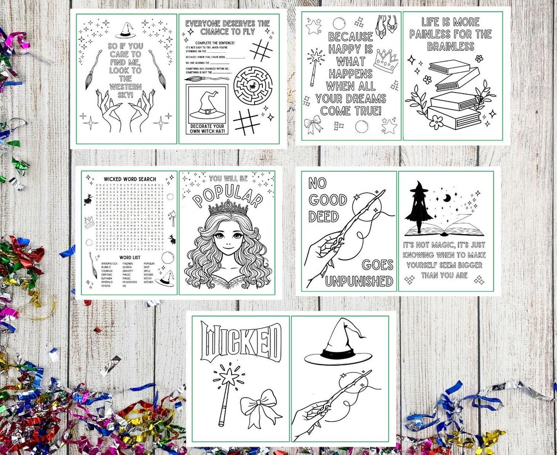 Wicked Colouring Book, Editable Canva File, Personalised Books, Kids ...