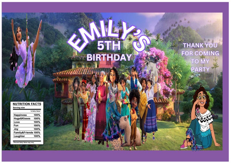 Encanto Editable Chip Bag Canva Template, Encanto Themed for Birthday ...