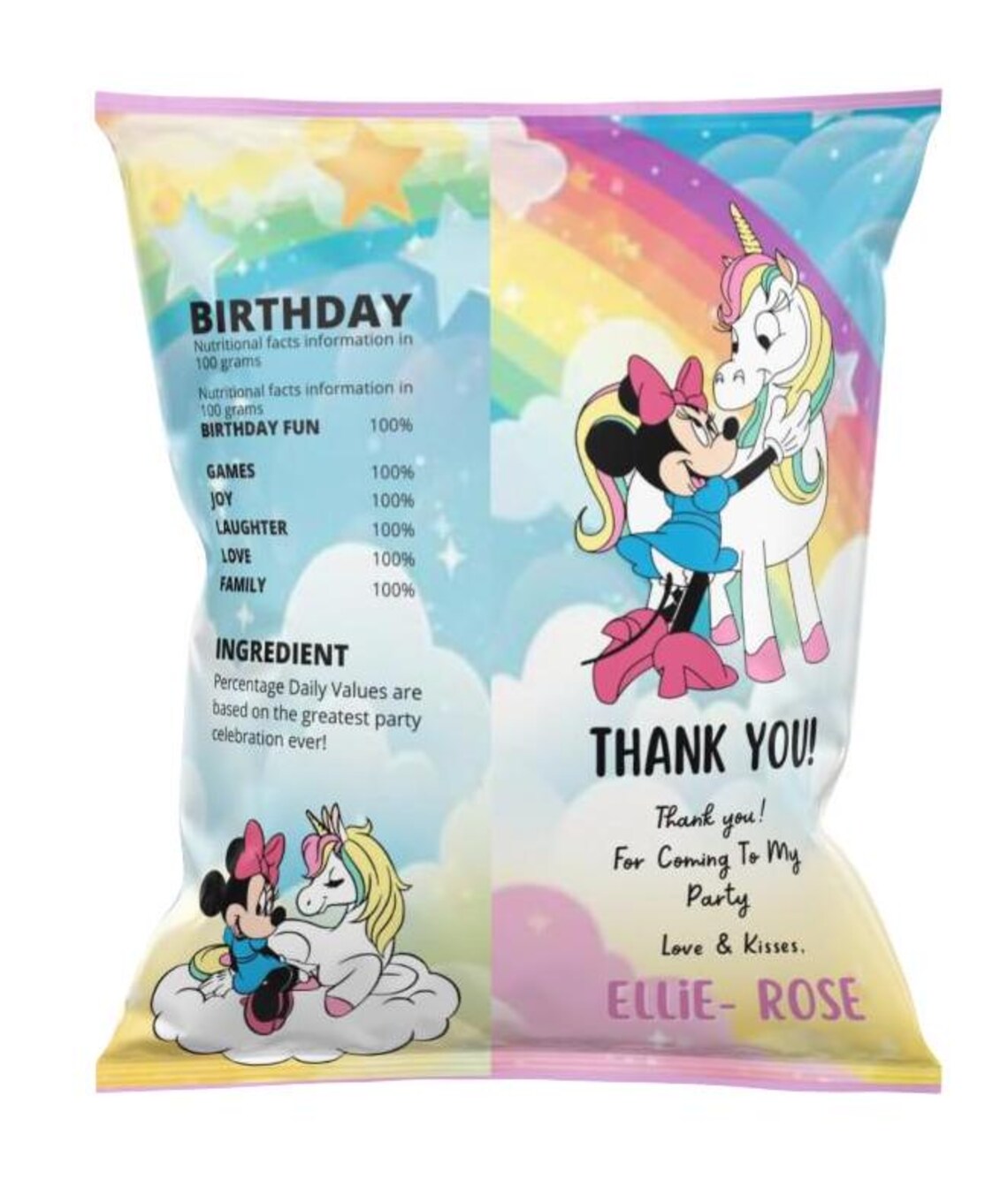 Minnie Mouse Party Bag - DIY Minnie Mouse Chip Bag Template - Canva ...