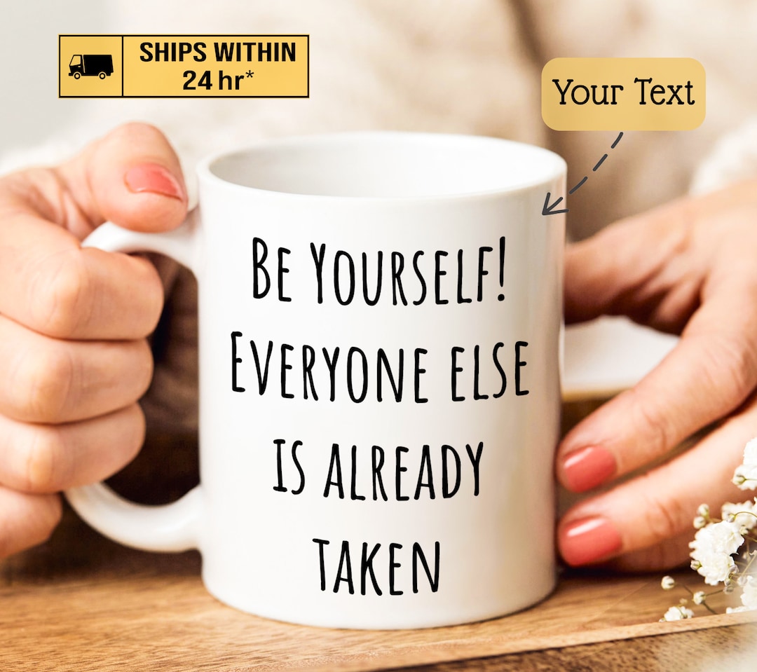 Custom Text Mug, Personalized Text Coffee Cup, Customized Your Own Word ...