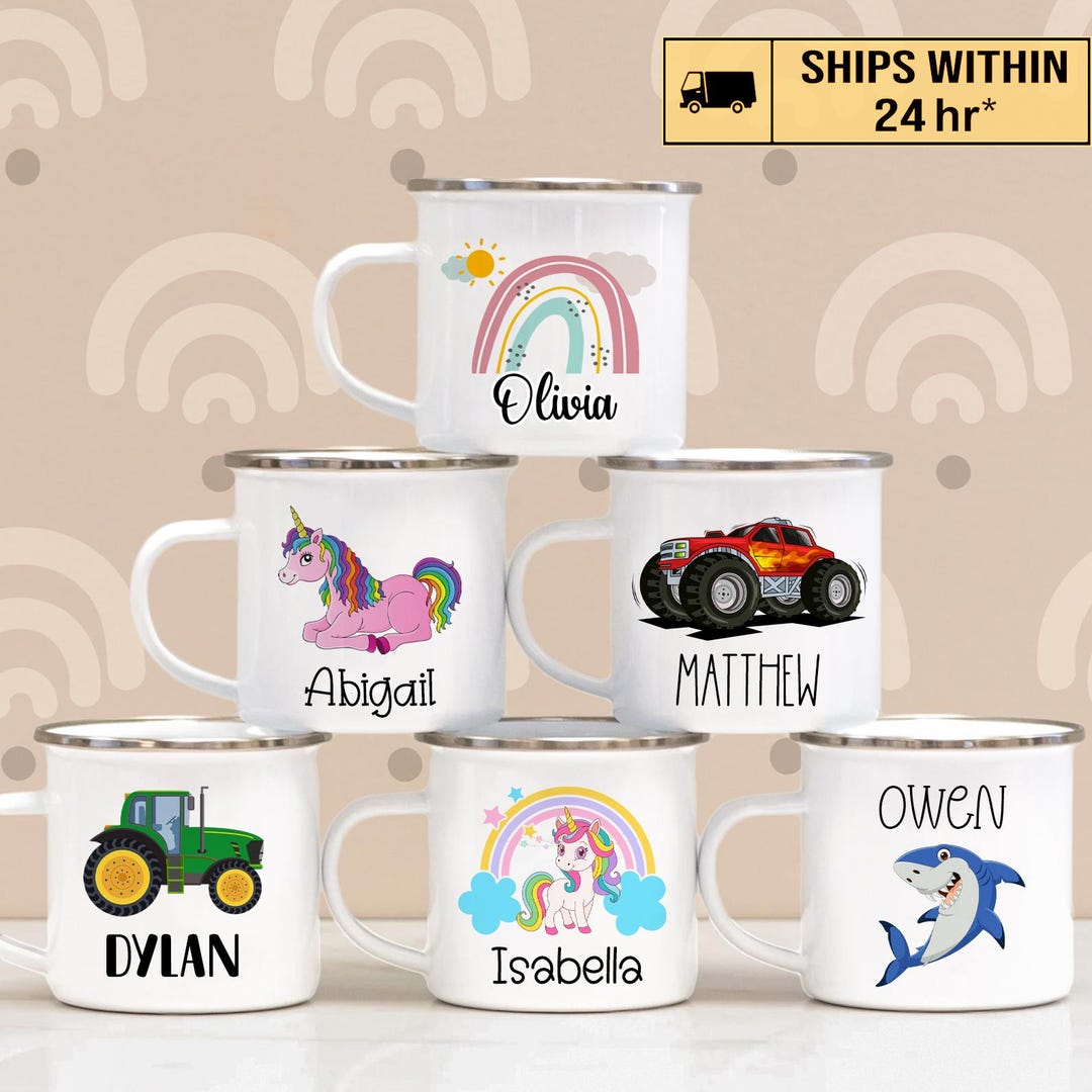 Personalized Mug for Kids, Custom Hot Chocolate Mug for Boys, Kids ...