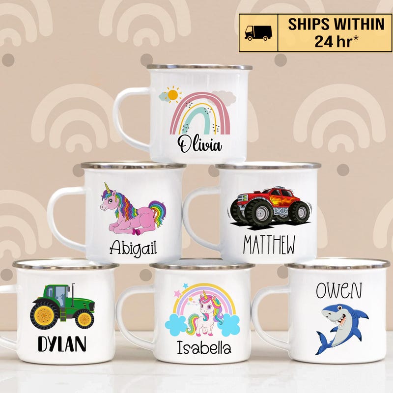 Cartoon Mugs for Kids - Etsy