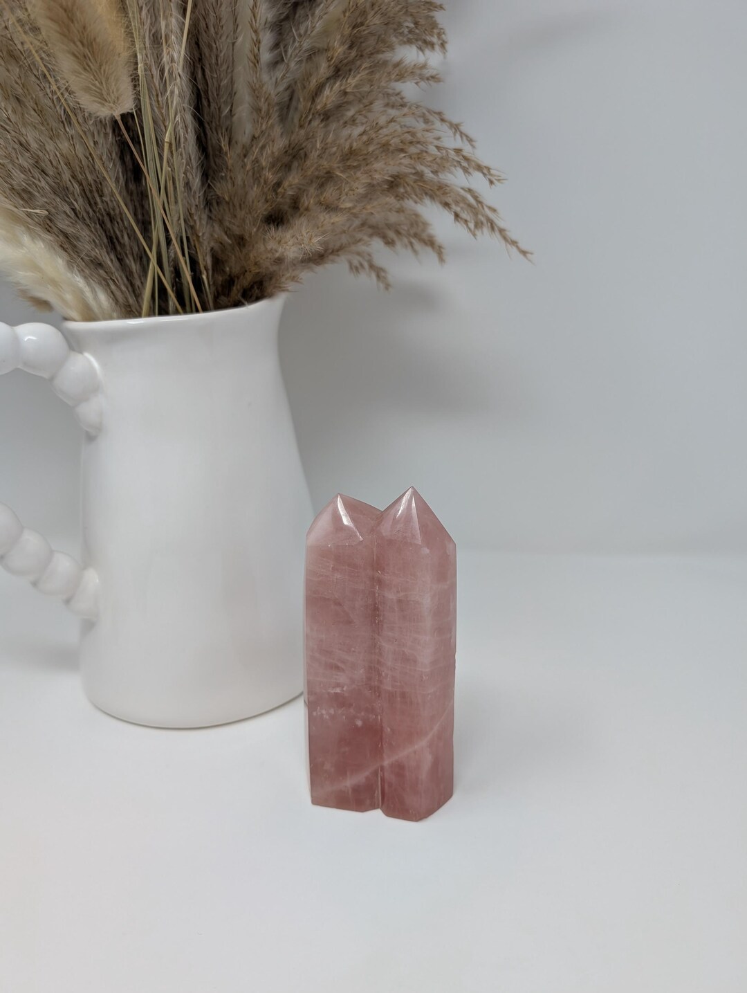 Rose Quartz Double Tower, Rose Quartz Double Point, Self-love Crystals ...