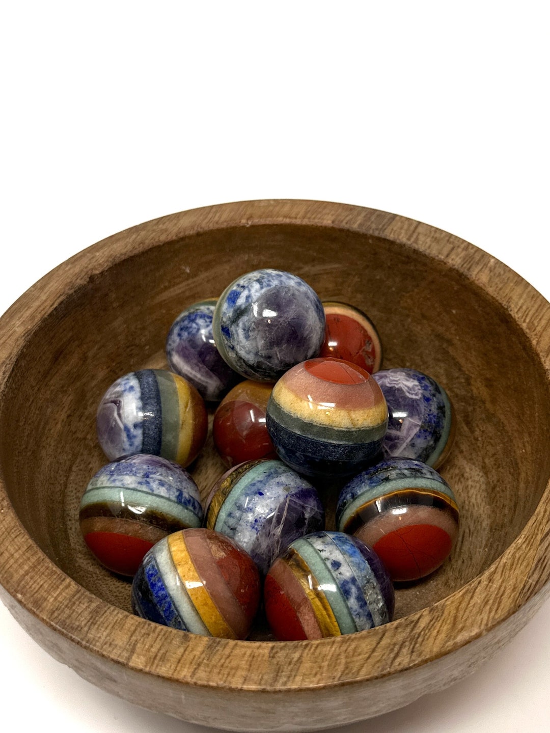 Crystal Chakra Imperfect Spheres, 30mm, Chakra Crystal Spheres ...